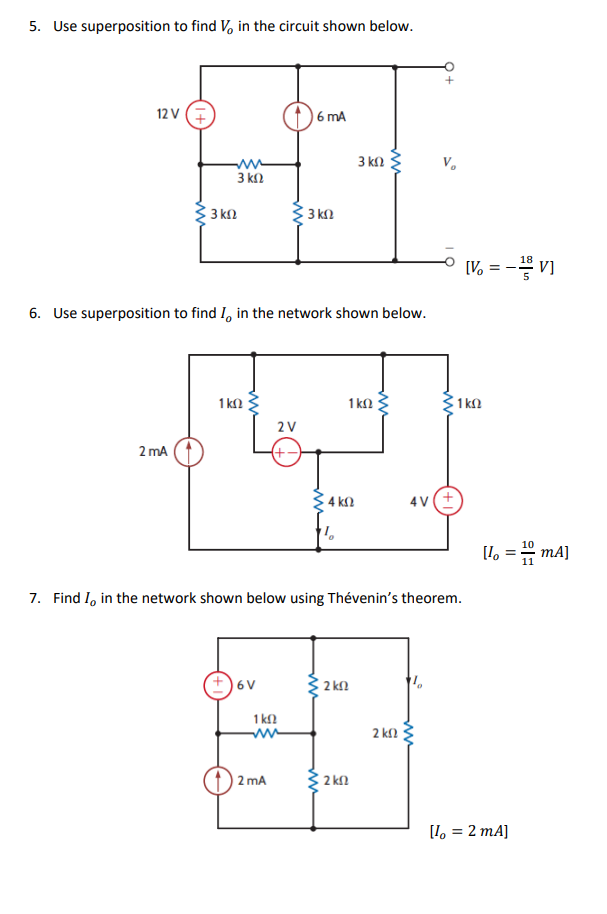 Solved 5. Use superposition to find Vo in the circuit shown | Chegg.com