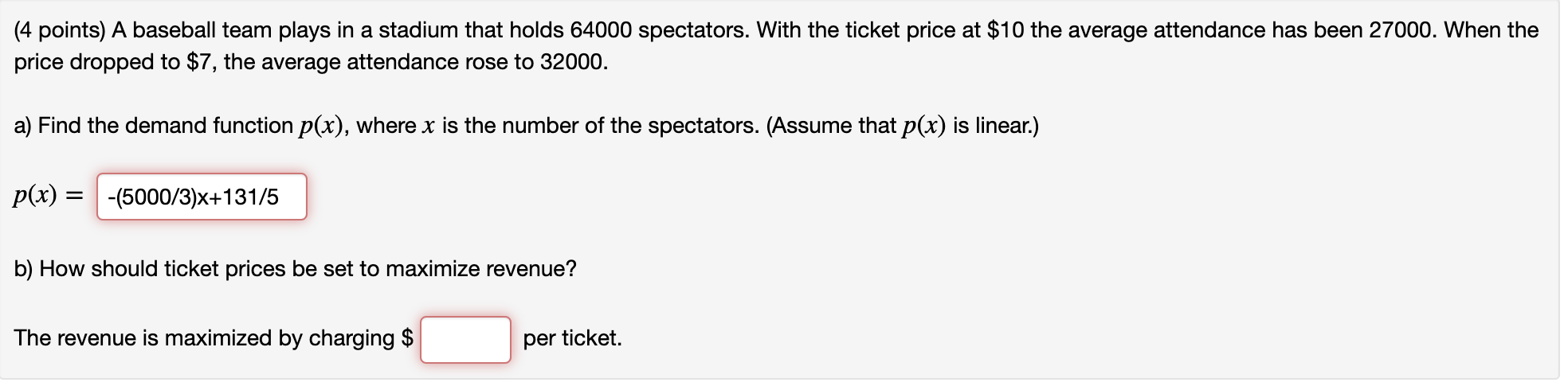 Solved (4 ﻿points) ﻿A baseball team plays in a stadium that | Chegg.com