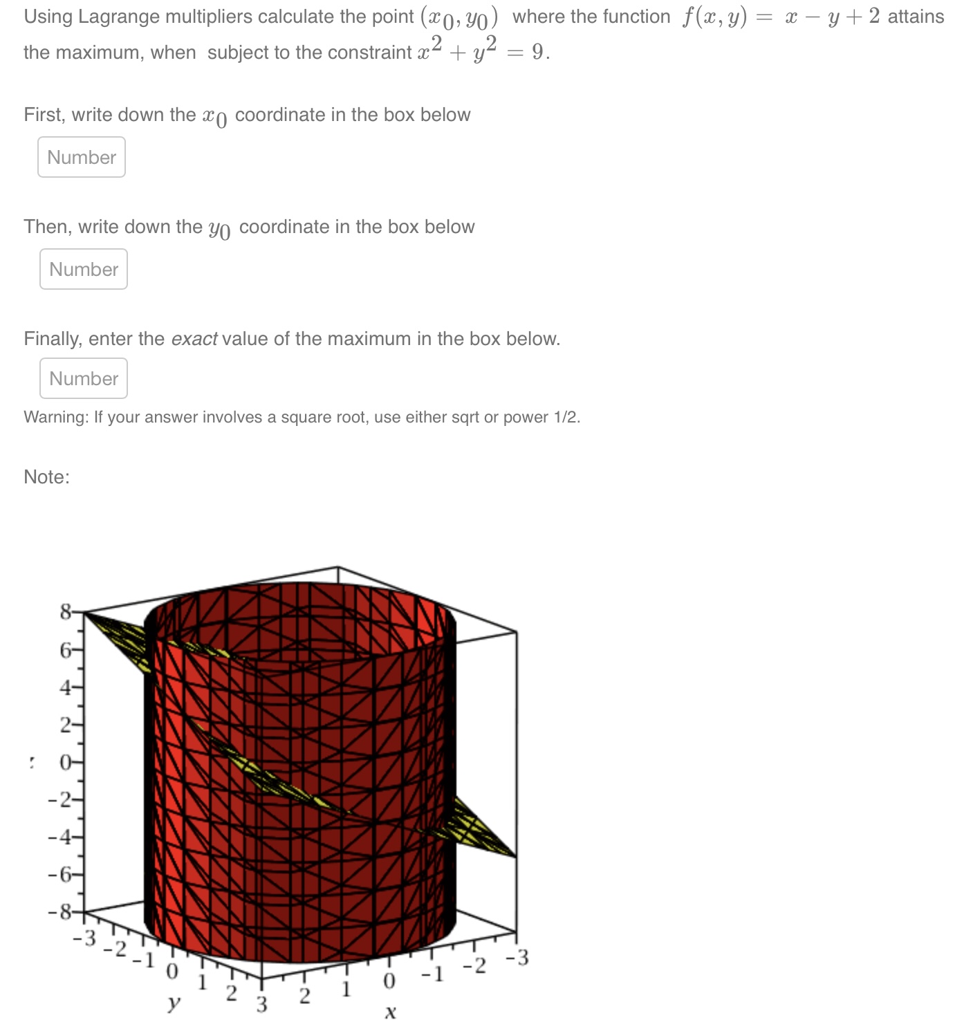 Solved Using Lagrange multipliers calculate the point | Chegg.com