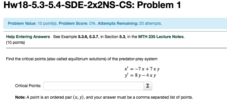 Solved Hw18-5.3-5.4-SDE-2x2NS-CS: Problem 1 Problem Value: | Chegg.com
