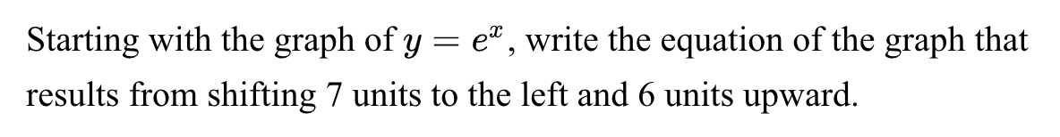 Starting with the graph of y=ex, write the equation | Chegg.com