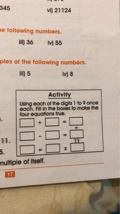Solved 345 vi) 21124 e following numbers il) 36 iv) 55 ples | Chegg.com
