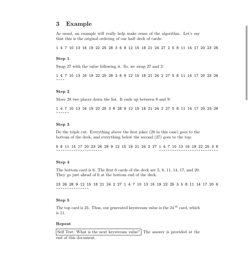 Solitaire Encryption Lester McCann Editted Lightly by | Chegg.com