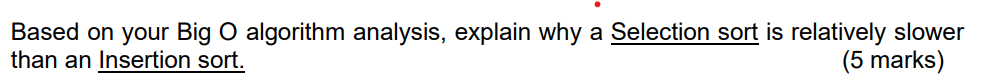 Solved Based On Your Big O Algorithm Analysis Explain Why A 8998