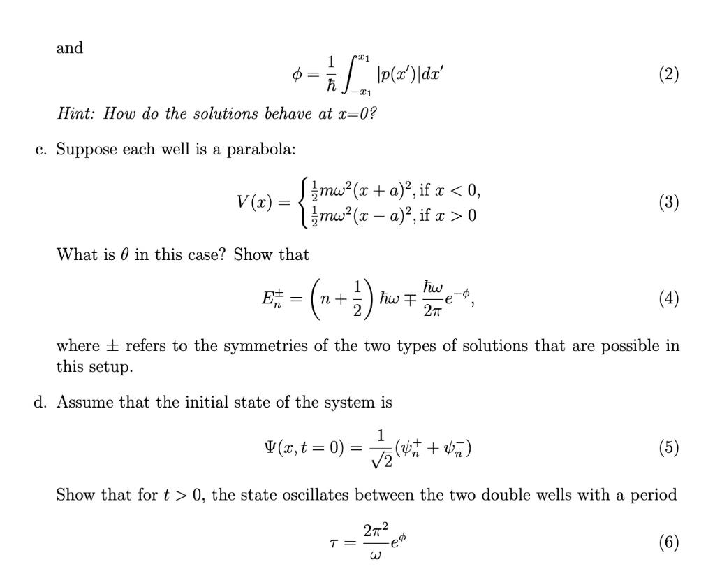 a. Using this, determine the WKB solutions for a | Chegg.com