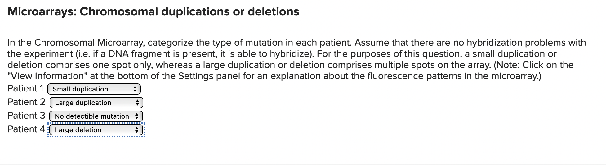 Solved Explore this interactive to discover how microarrays | Chegg.com