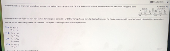 Solved Question Help * Aresearcher wanted to determine eted | Chegg.com