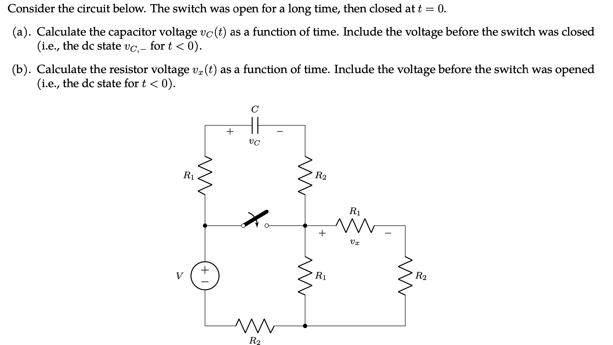 Solved Values:V=12VR_1=11 kilo omhsR_2=7 kilo omhsC= 2nF | Chegg.com