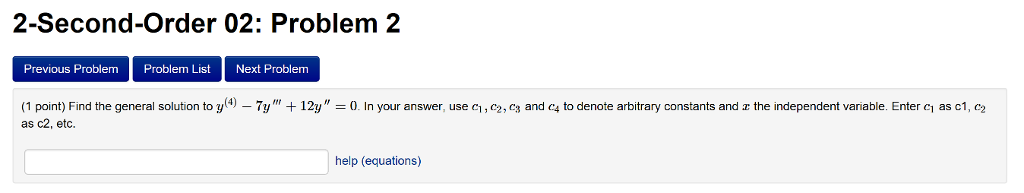 Solved 2-Second-Order 02: Problem 2 Previous Problem Problem | Chegg.com