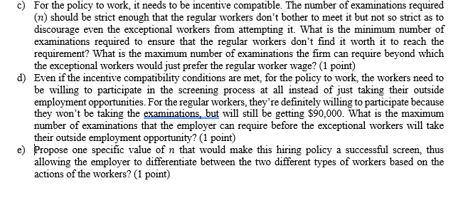 Solved An employer faces two types of employees. Regular | Chegg.com
