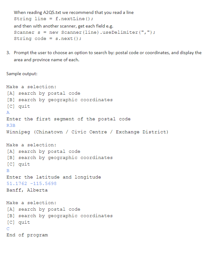 Solved Develop 2 classes: PostalCode and Province organized | Chegg.com