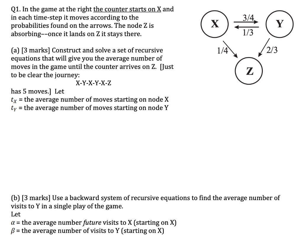 Solved Q1. In the game at the right the counter starts on X | Chegg.com