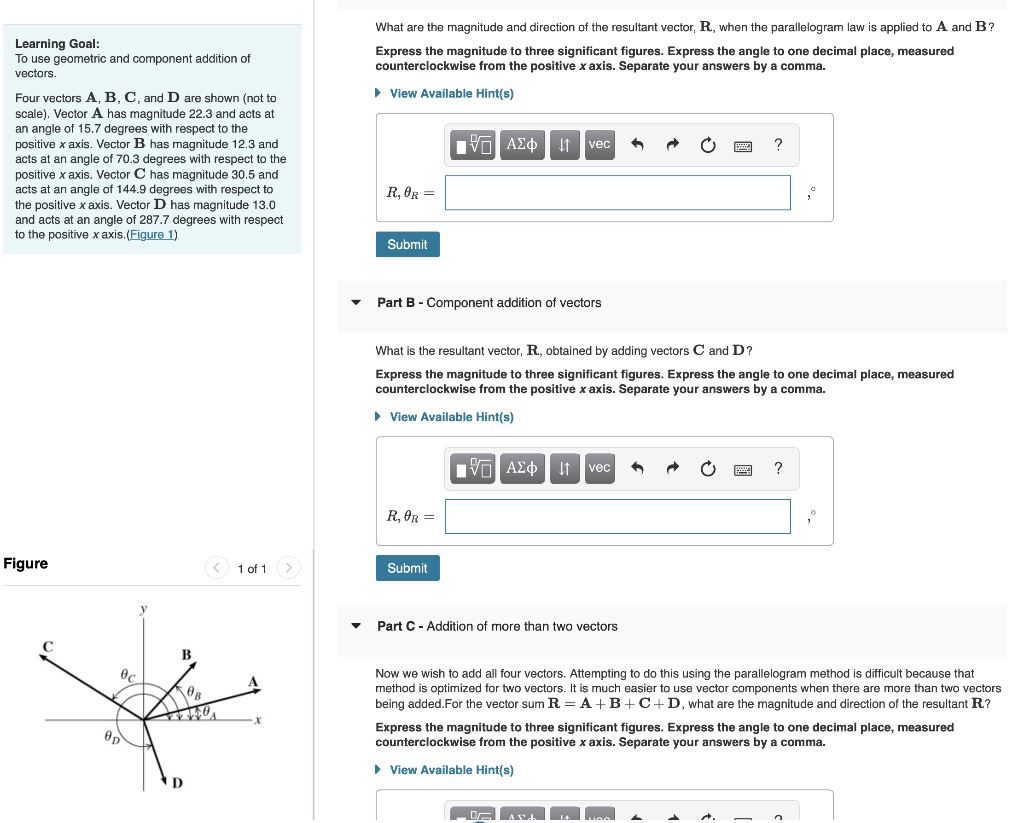 Solved Learning Goal: To use geometric and component | Chegg.com