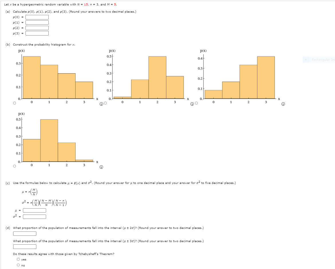 Solved Let x be a hypergeometric random variable with N = | Chegg.com