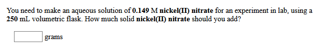Solved You need to make an aqueous solution of 0.149 M | Chegg.com