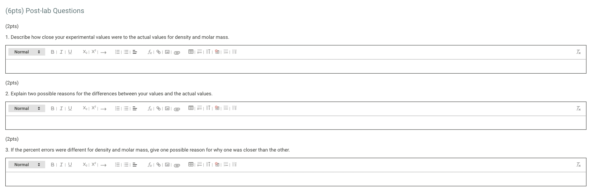 Solved (1pts) Calculate the percent error of your | Chegg.com