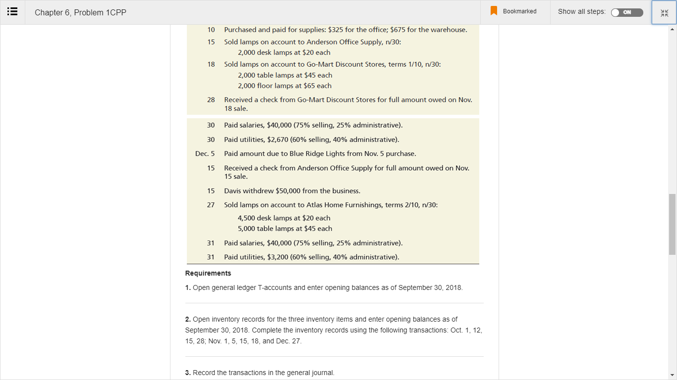 Chapter 6, Problem 1CPP Bookmarked Show all steps: ON | Chegg.com