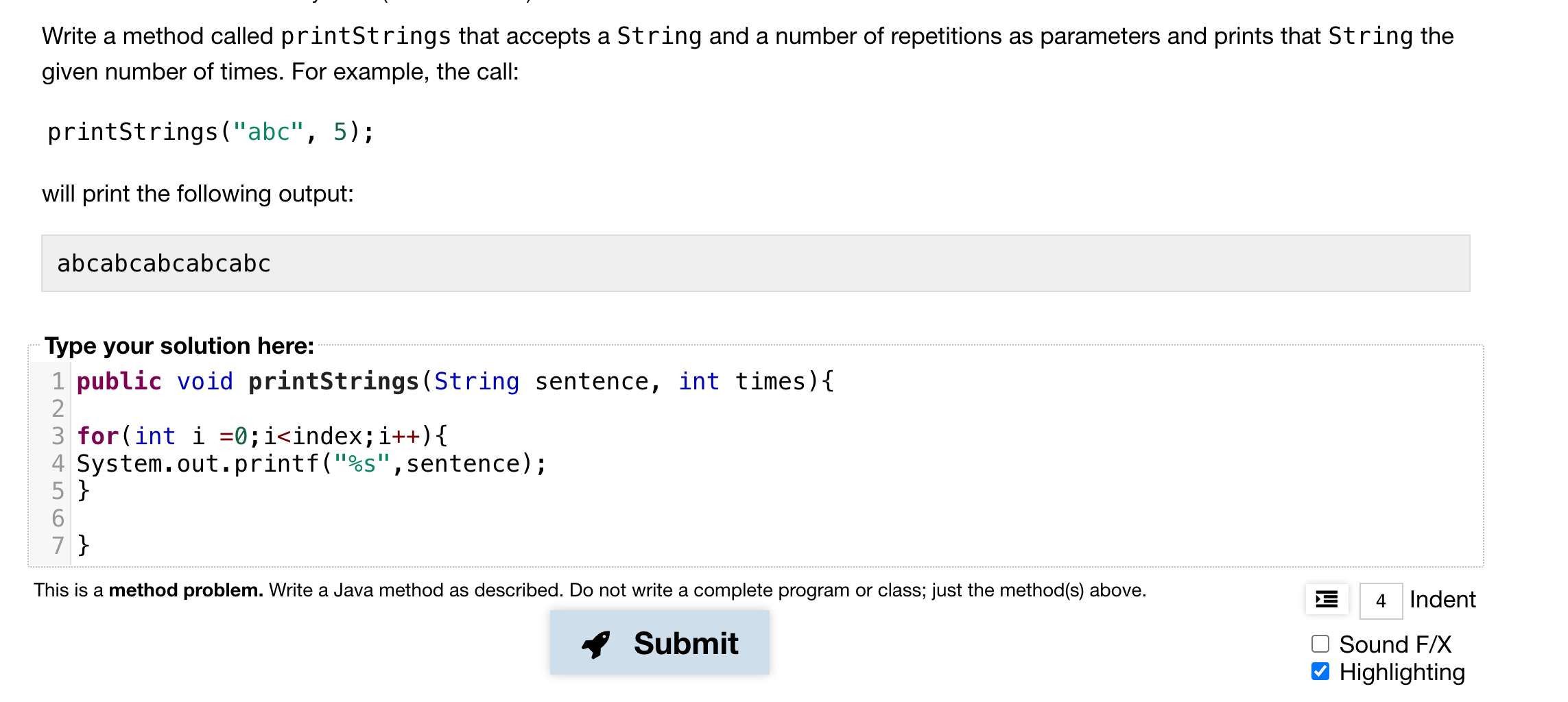 Solved Write A Method Called PrintStrings That Accepts A Chegg