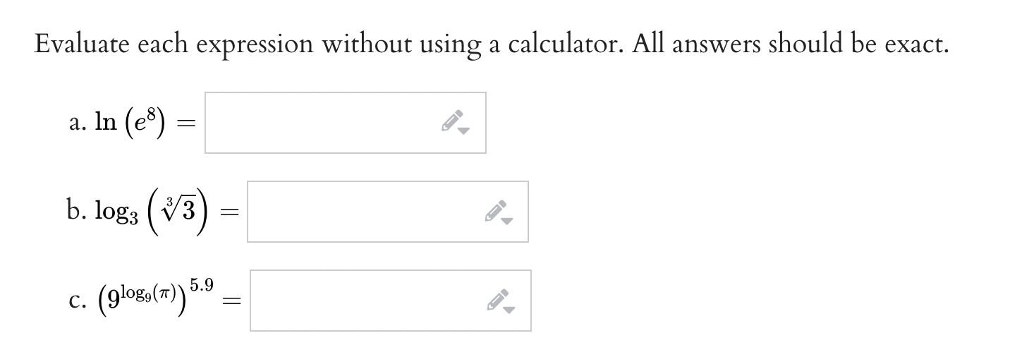 Solved Evaluate each expression without using a calculator. | Chegg.com