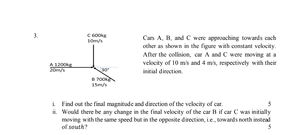 Solved Cars A, B, and C were approaching towards each other | Chegg.com