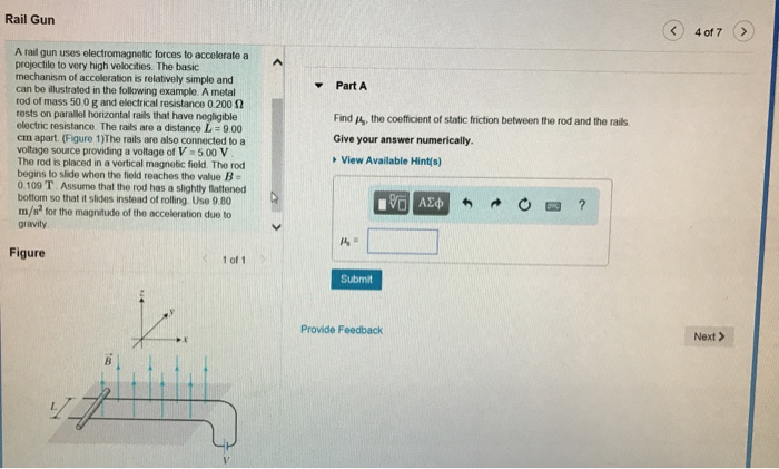 Solved Rail Gun A rail gun uses electromagnetic forces to | Chegg.com