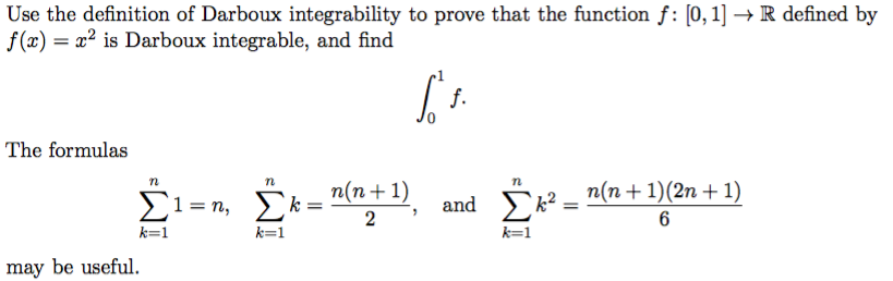 Solved Use the definition of Darboux integrability to prove | Chegg.com