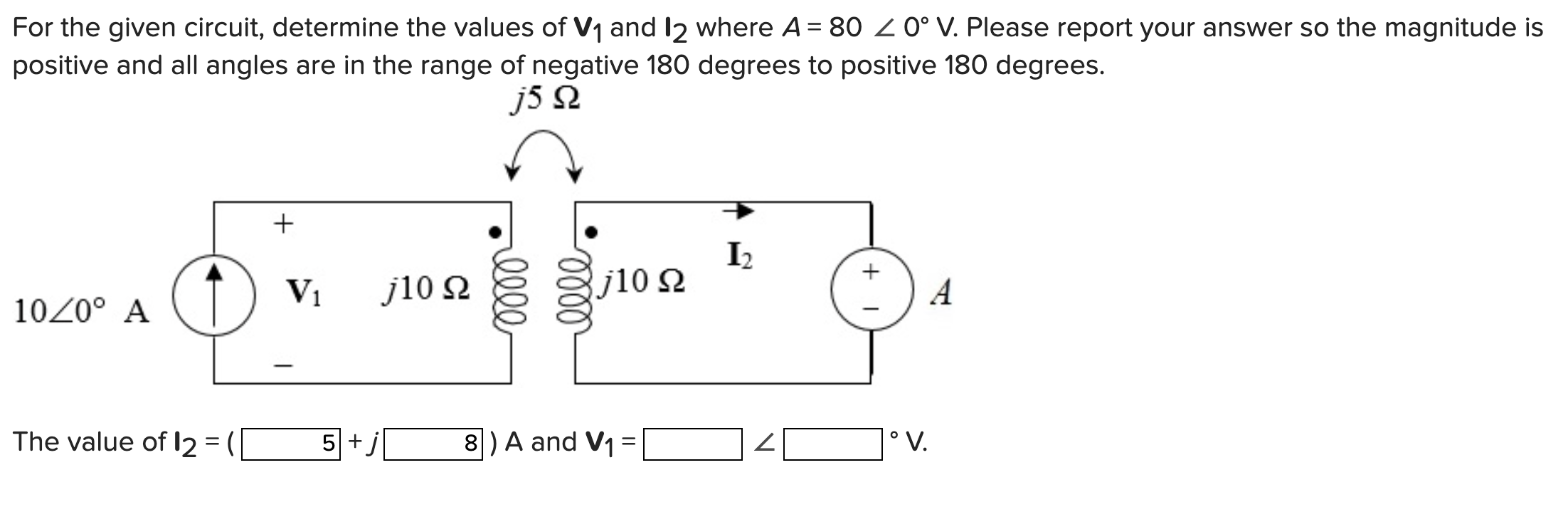 Solved For the given circuit, determine the values of V1 | Chegg.com
