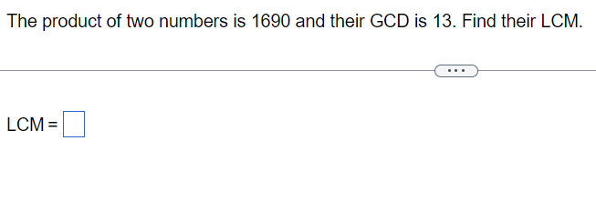 Solved The product of two numbers is 1690 and their GCD is | Chegg.com