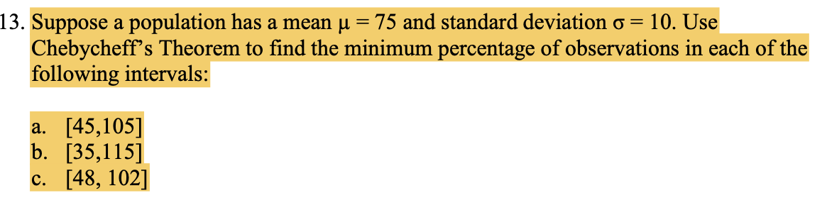 Solved Suppose a population has a mean μ=75 ﻿and standard | Chegg.com
