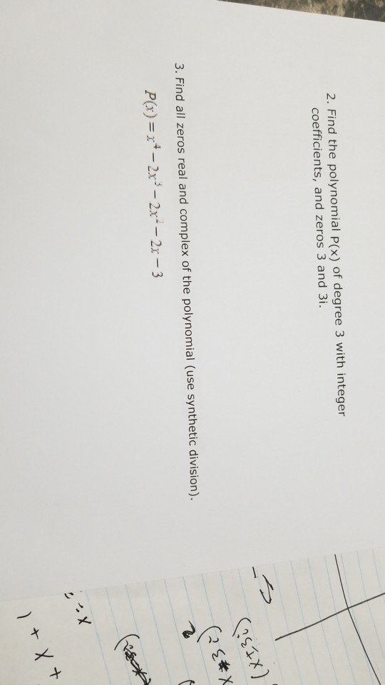 Solved 2. Find the polynomial P(x) of degree 3 with integer | Chegg.com