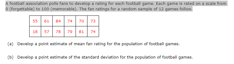 Solved Q1 A football association polls fans to develop a | Chegg.com