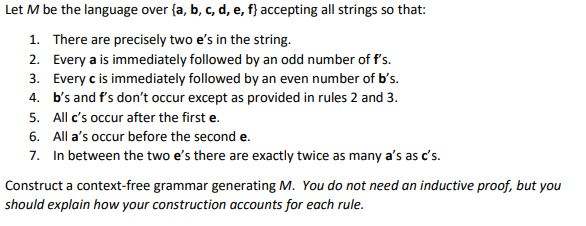 Solved Construct a context-free grammar generating M. You do | Chegg.com