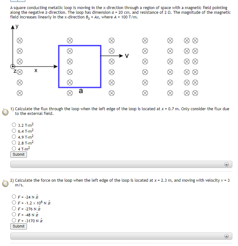 Solved A square conducting metallic loop is moving in the | Chegg.com