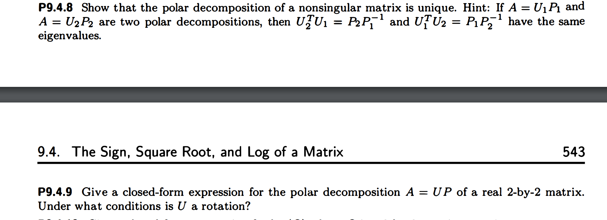 Solved P9.4.8 Show that the polar decomposition of a | Chegg.com