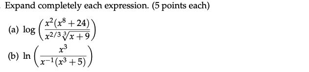 Solved Expand completely each expression. (5 points each) ( | Chegg.com