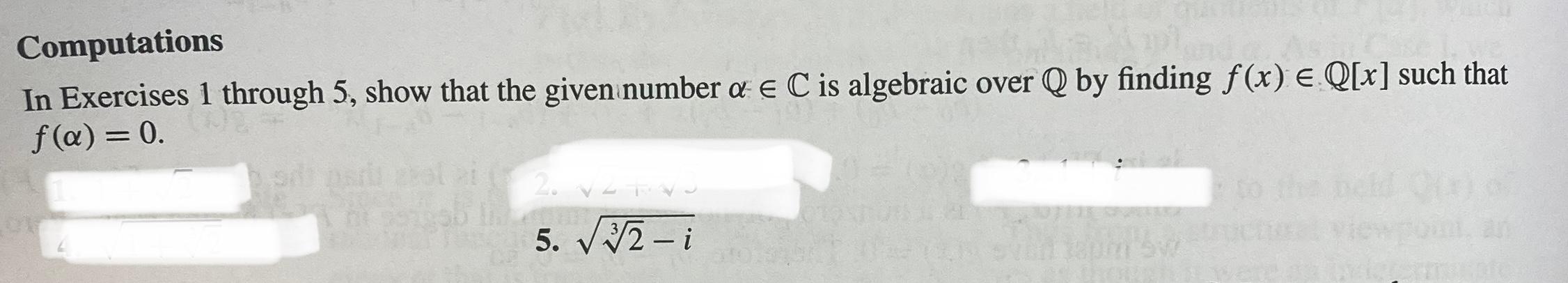 Solved In Exercises 1 through 5, show that the given number | Chegg.com