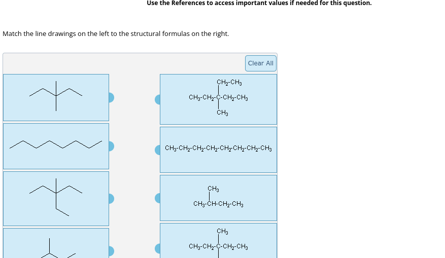 Solved Match the line drawings on the left to the structural | Chegg.com