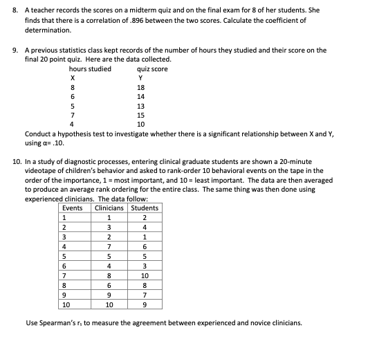 Solved 8. A teacher records the scores on a midterm quiz and | Chegg.com