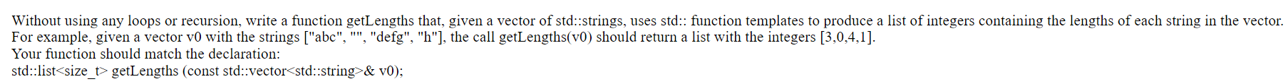 Solved the vector. Without using any loops or recursion, | Chegg.com