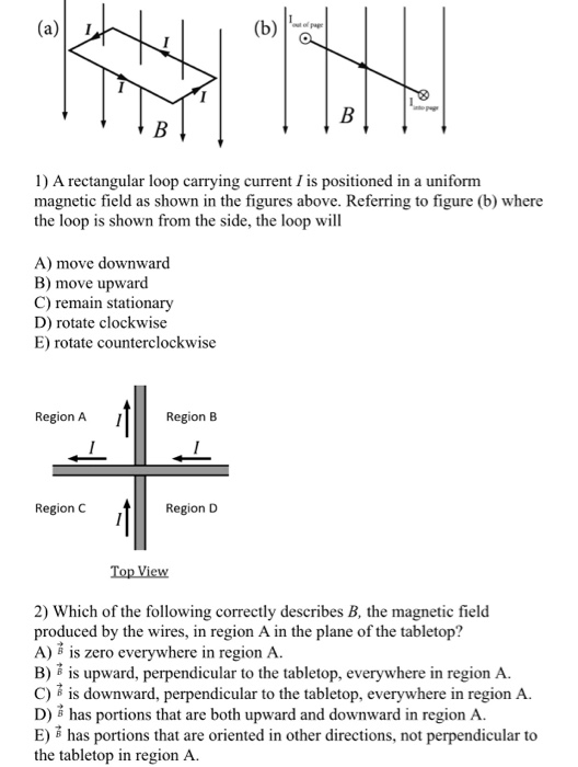 Solved (a)1 1) A rectangular loop carrying current I is | Chegg.com