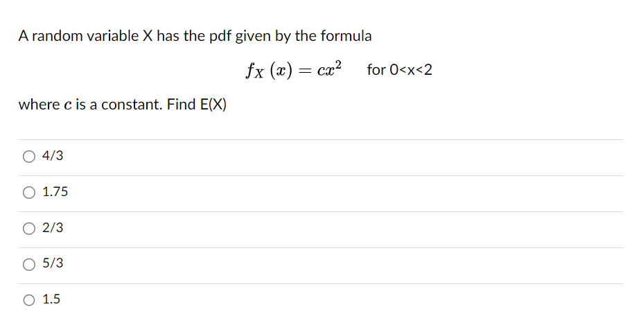 Solved A random variable X has the pdf given by the formula | Chegg.com