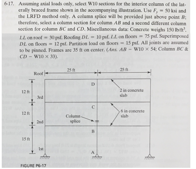 17. Assuming axial loads only, select W10 sections | Chegg.com