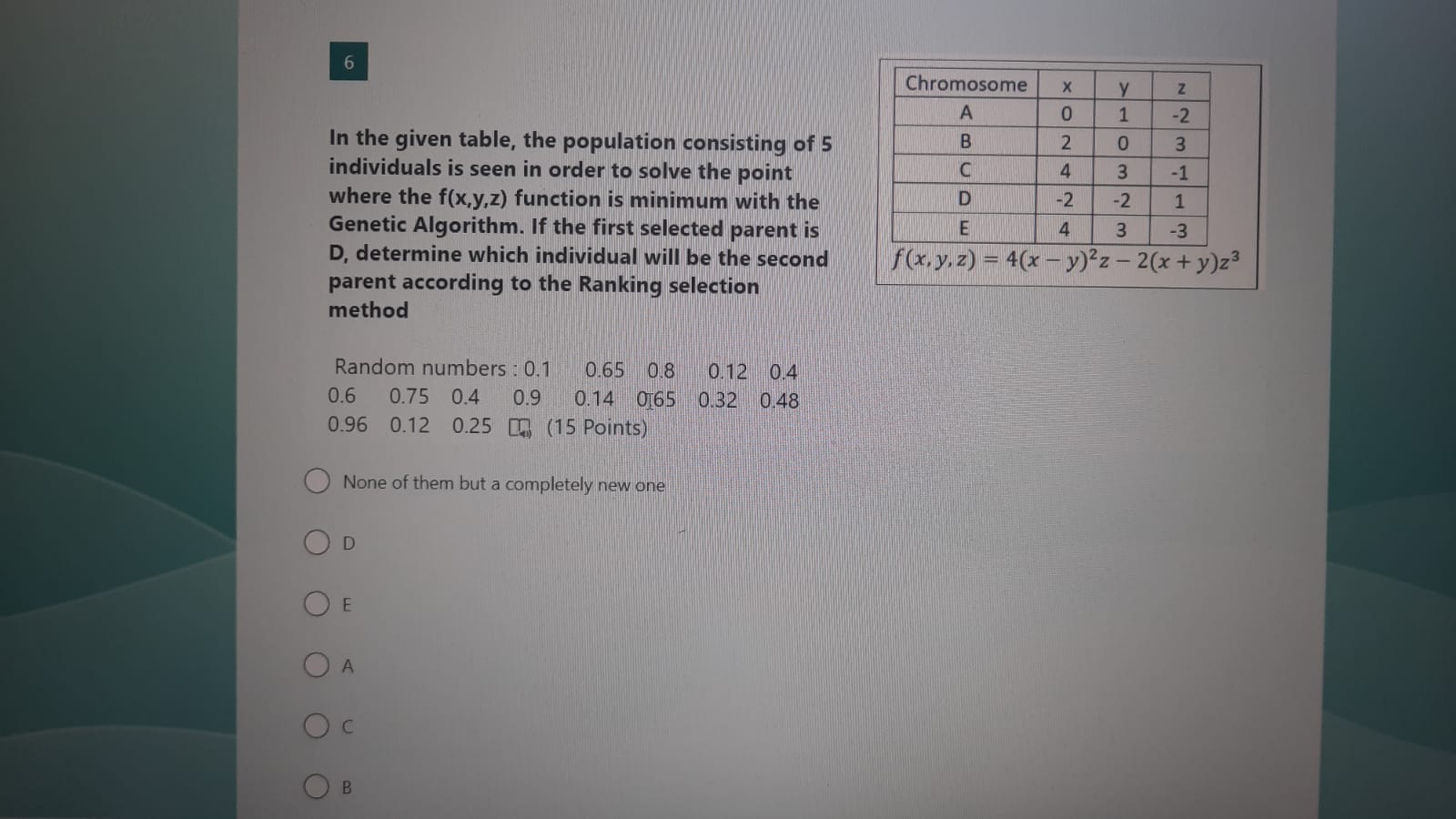 Solved In the given table, the population consisting of 5 | Chegg.com