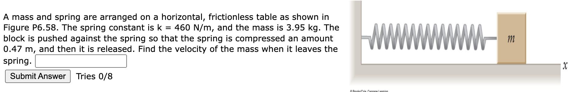Solved m A mass and spring are arranged on a horizontal, | Chegg.com