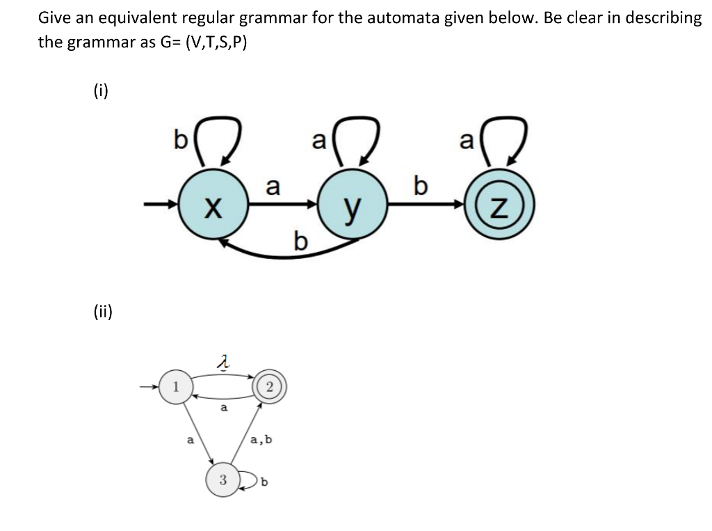 Solved Give an equivalent regular grammar for the automata | Chegg.com