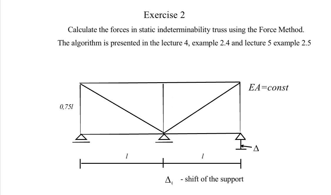 Solved Exercise 2 Calculate the forces in static | Chegg.com