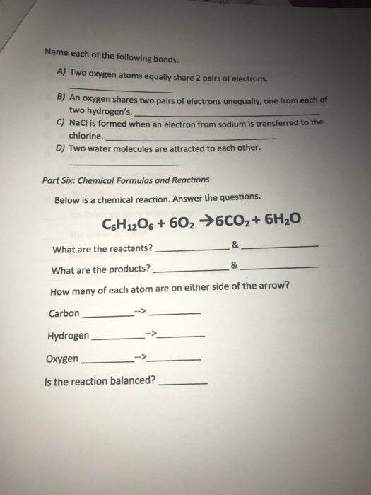 Solved Part Two: Atomic Structure Complete the following | Chegg.com