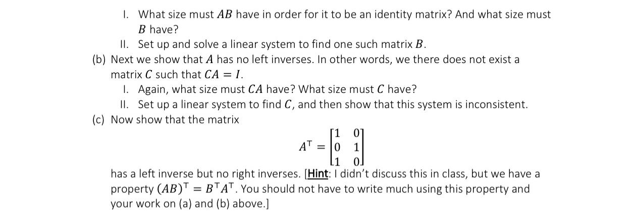 Solved In this problem, we will show that a (non-square) | Chegg.com