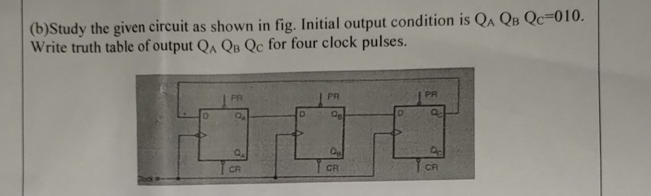 Solved (b)Study the given circuit as shown in fig. Initial | Chegg.com