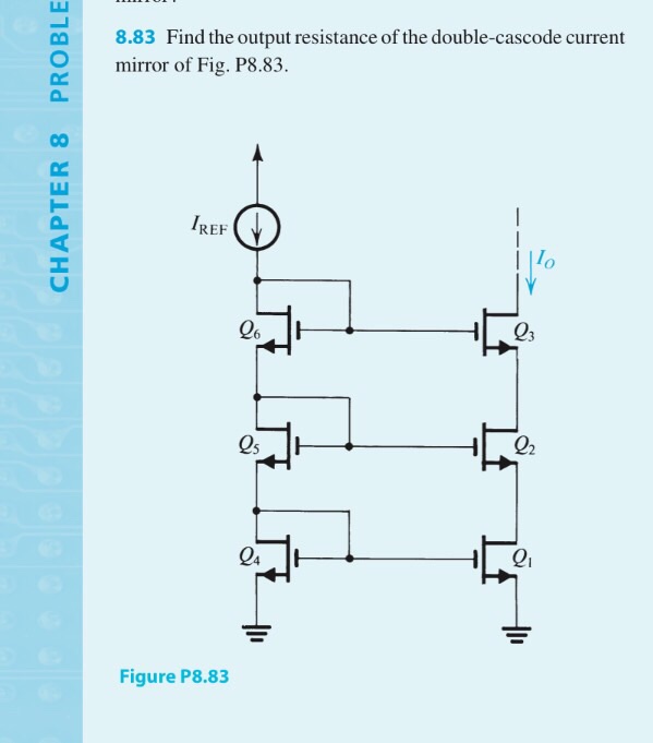 Solved Find the output resistance of the double-cascode | Chegg.com